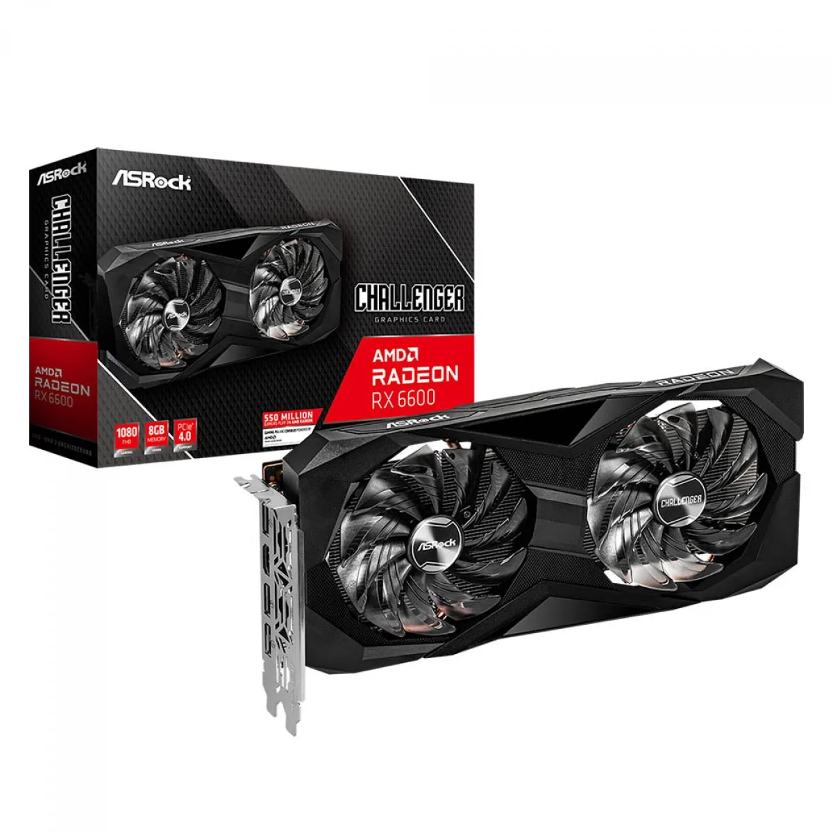 Placa de Vídeo Radeon RX 6600 Challenger D 8GB GDDR6 FSR Ray Tracing 90 ...